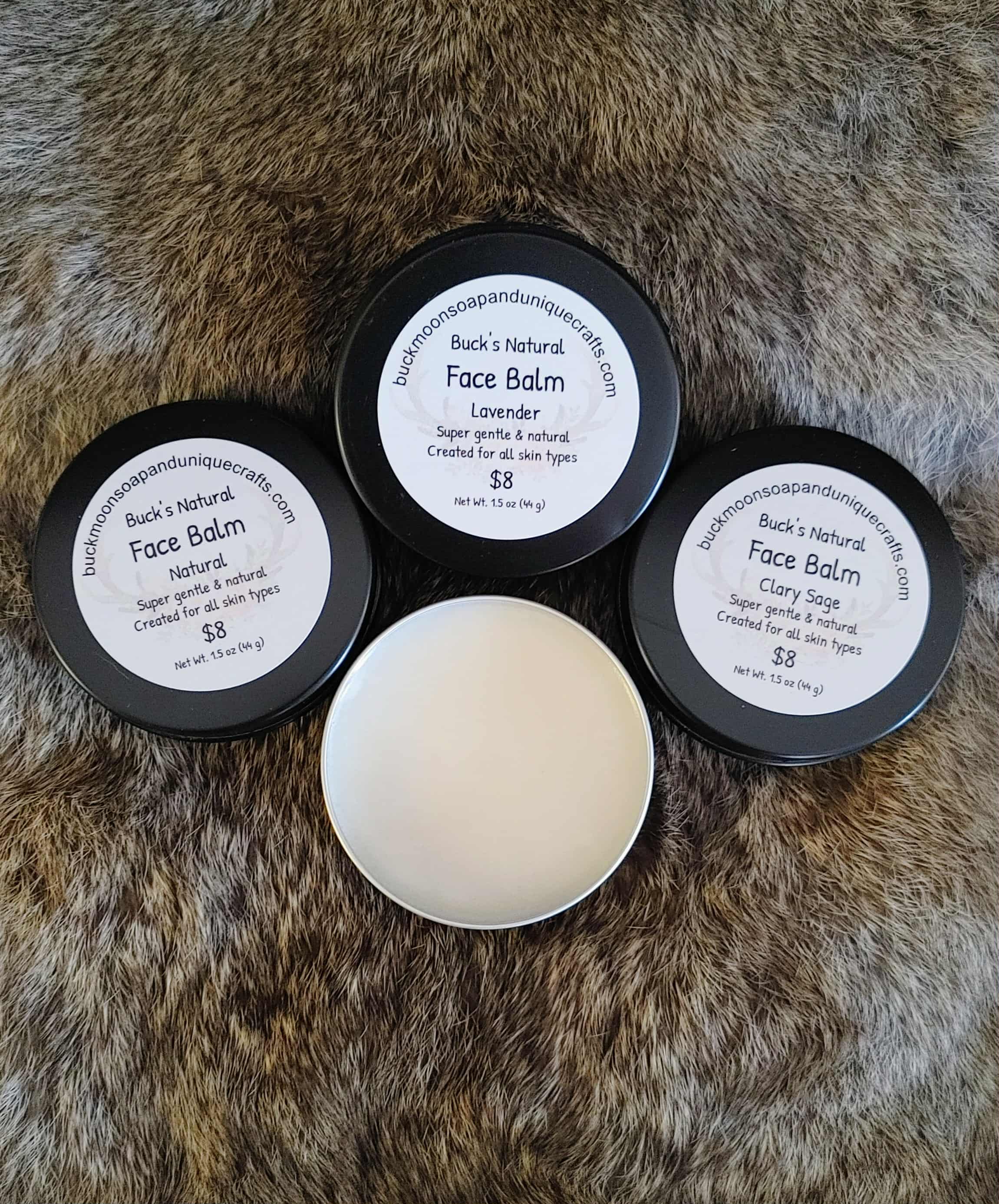 Buck's Natural Face Balm 1.5oz tin | Buck Moon Soap & Unique Crafts